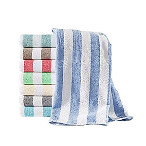 Bleach Safe Luxury Beach Towel Cabana Stripe- Fibertone by 1888 Mills, Made in The USA of US and Imported Materials