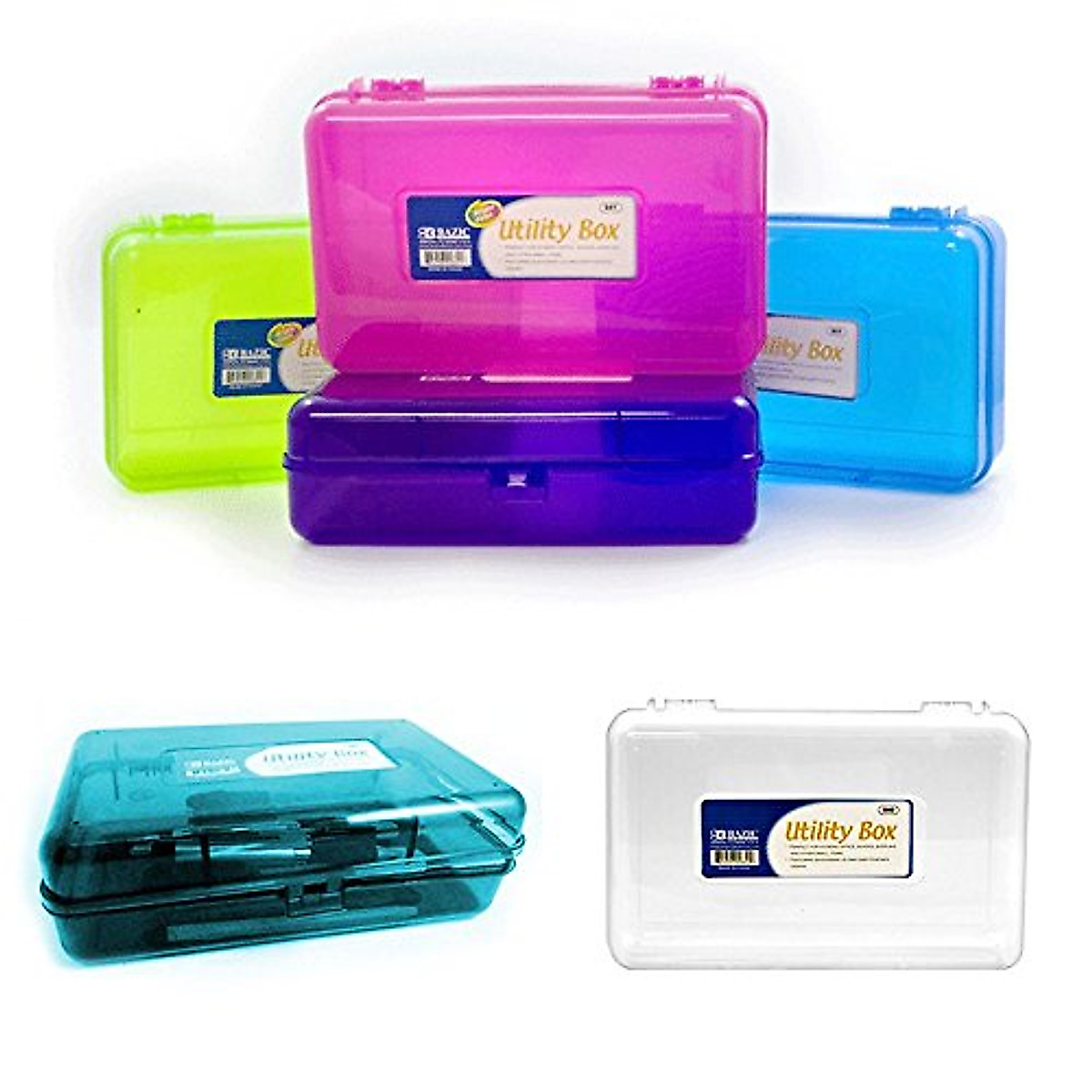 Plastic Pencil Box Case Kids School Office Supplies Pen Art Craft Organizer New