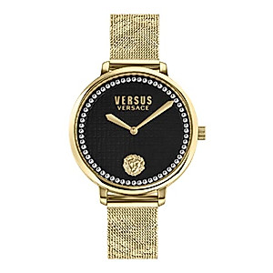 Versus Versace Womens Crystal Gold 36 mm La Villette Bracelet Watch VSP1S3821