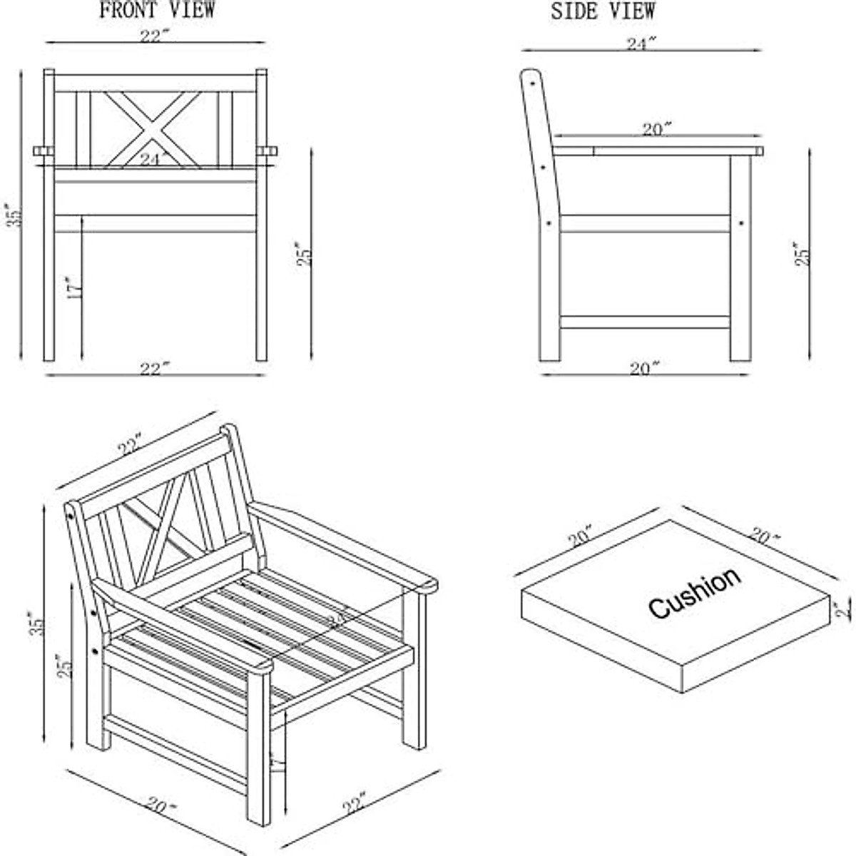 Alaterre Furniture Manchester Outdoor Dining Chairs, Natural