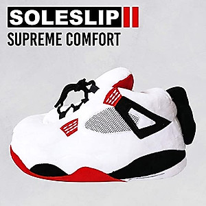 Auden Group Sneaker Slippers Comfy, and Trendy Sneakers for Men, Pure Polyester Womens Sneakers | Fluffy Slippers with Standard Shoes Size that Fits All (Black, White & Red)