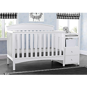 Delta Children Abby Convertible Crib and Changer, Bianca White