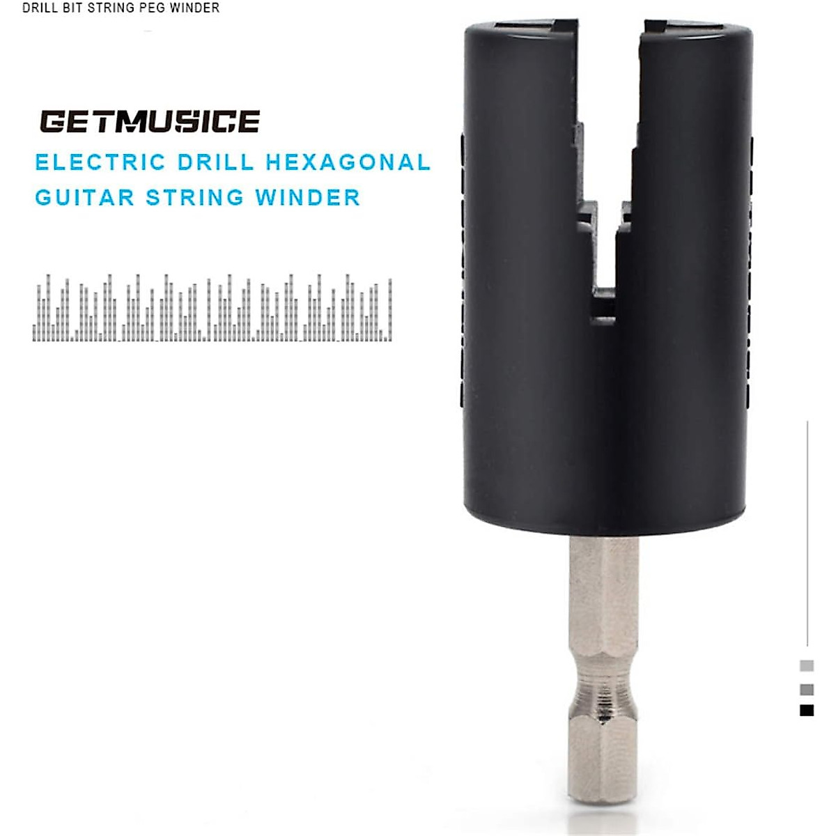 Hexagonal Drill Bit Tuning Peg Winder For Electric Acoustic Guitar Bass String Change Maintenance, Attaches to Power Screwdriver or Power Drill