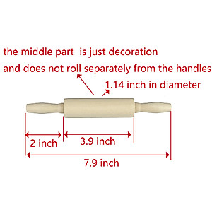 Miokun 12 Pack Wood Small Rolling Pin for Kids, 7.9 Inch Kids Rolling Pin for Home Kitchen (7.9 Inch)