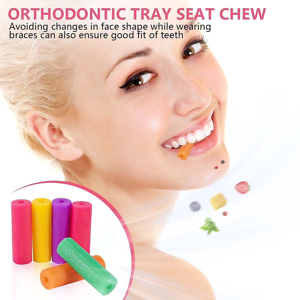 KISEER 48 Pcs Colorful Orthodontic Aligner Chewies for Aligner Chompers Aligner Trays Seaters, 6 Color