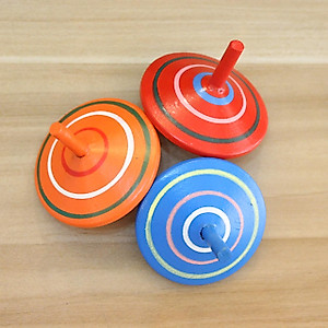 GoodPlay Gyroscope, 3 Pcs/Set Handmade Painted Wood Spinning Tops, Wooden Toys Educational Toys Kindergarten Toys Standard Tops