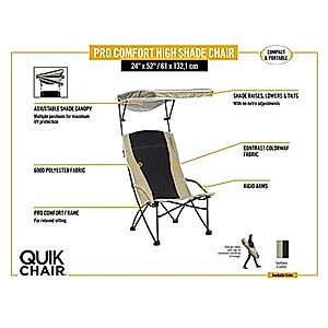Pro Comfort High Shade Chair,Tan Fabric,Graphite Frame