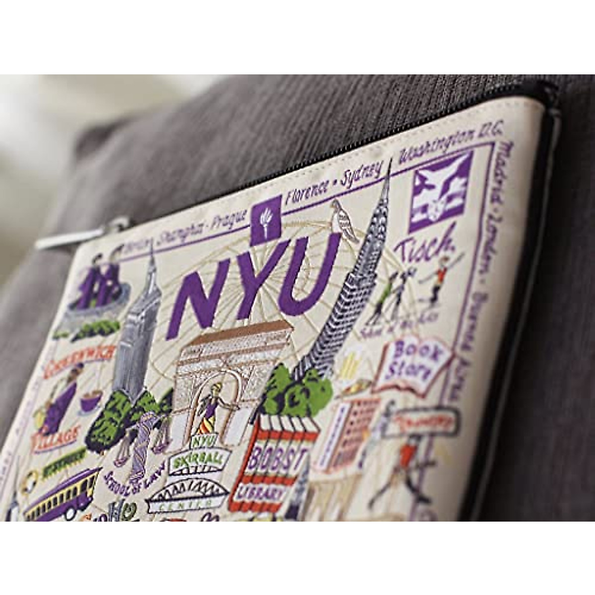 catstudio New York University (NYU) Collegiate Zipper Pouch Purse | Holds Your Phone, Coins, Pencils, Makeup, Dog Treats, & Tech Tools
