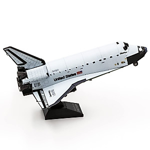 Metal Earth Fascinations Space Shuttle Discovery Color Version 3D Metal Model Kit Bundle with Tweezers