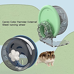 leasote Hamster Exercise Wheel - 5.12 inch Stand Silent Spinner for Hamster Gerbils Silent Spinner Hamster Running Wheels Non-Slip Prevent Injury Yellow Without Stand