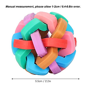 GLOGLOW Rubber Ball Toys, Colorful Soft TPR Ball Chewing Interactive Toy with Inside Bell for Dogs Mini Pigs(S)