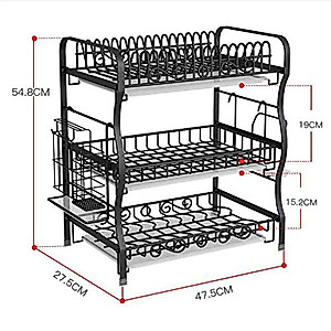 SDGH Dish Rack - Tier Dish Drying Rack Stainless Steel Counter Dish Drainer Rack with Drainboard