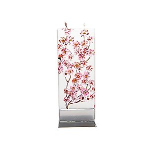 Flatyz Handmade Candle Gift Set with Steel Base - Flower Candle Mothers Day Gift - Candles for Women with Spring Candle Design – Cherry Blossom Candle Gifts - Womens Gifts Unique Cute Candle Aesthetic