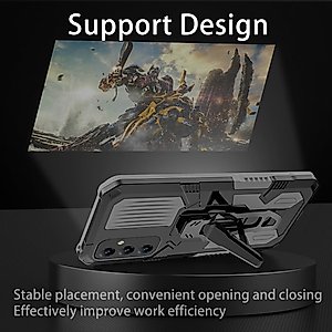 Compatible with Oppo Reno2 F Case,Built-in Kickstand Shockproof Protective Cover,Compatible with Oppo Reno2 F Case 2 in 1 Phone Case Cover Gray