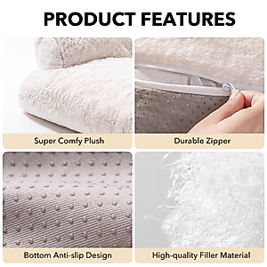 Pet Bed for Medium Small Cats and Dogs, Washable Puppy Sleeping Bed Cat Couch Pet Sofa Bed, Soft Calming Cat Sofa Beds for Indoor Cats Anti-Slip Bottom (White)