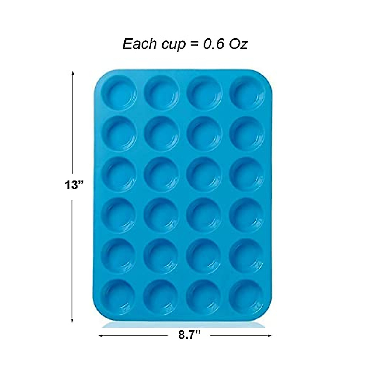 SAMZAREULO Silicone Muffin Pan Mini 24 Cups Cupcake Pan