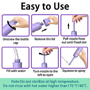 Portable Bidet for Travel, Reusable Peri Bottle for Postpartum Care, Handheld Sprayer for Women and Men, 380ml(12.8oz) Large Personal Hygiene Cleaning Bottle with Leakproof Design, Eco-Friendly Purple