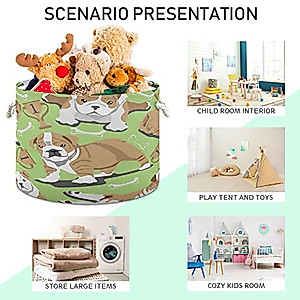 Kigai Cotton Rope Basket Cute Dogs Large Storage Basket for Toys Blanket Baby Laundry Basket for Nursery, Closet, Bedroom, Home Organization