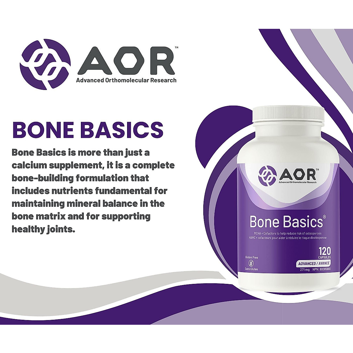 Bone Basics (120 Capsules) Brand: A.O.R Advanced Orthomolecular Research