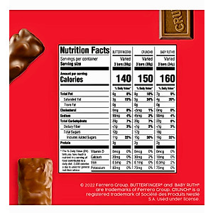 Butterfinger, CRUNCH and Baby Ruth, Mini Size Bars (200 ct) + XALEZ TM Gift Box