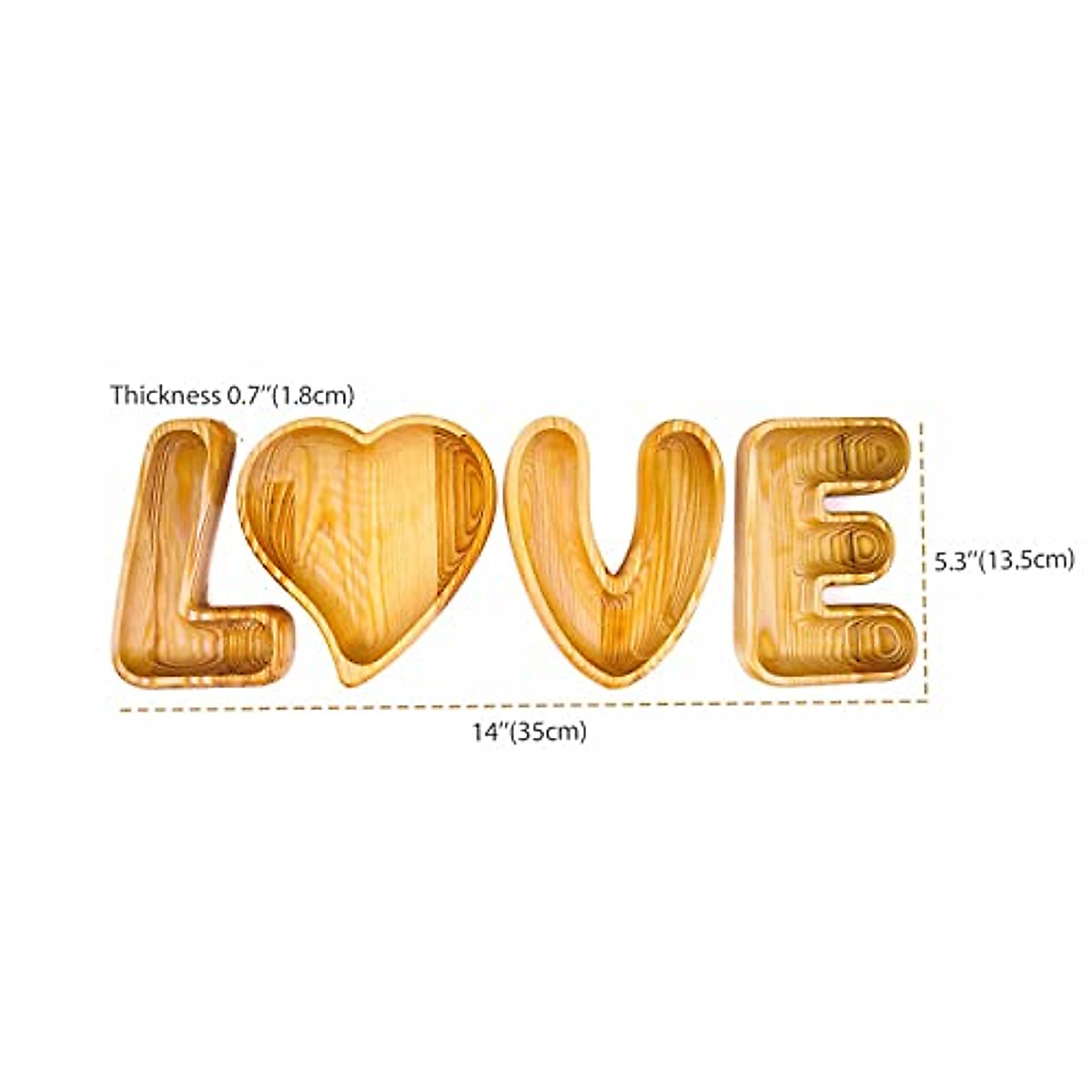 OZWOON Wooden Heart Shape Appetizer Plates Set Ideal Gift And Great For Special Occasions For Snack Candy Nuts Charcuterie Board Set Cheese All are Welcomed Perfect for Valentine's Day