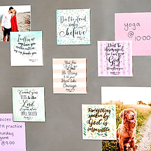 Pipilo Press 8 Pack Inspirational Bible Verse Magnets for Fridge, Christian Office Decor, Scripture Gifts (2.5 in)