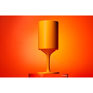 Knork Eco Party Bundle, Party Cup Outdoor Wine Glass, Single, Stem, Orange