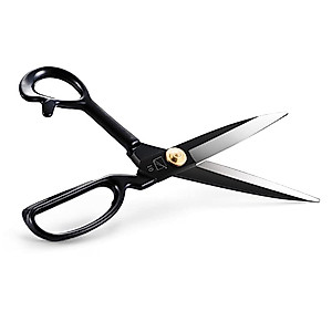 Sewing Scissors, Professional 10 Inch Fabric Dressmaking Scissors Heavy Duty Shears Sharp Cutting for Crafting, Leather, Dressmaking, Tailoring, Altering(10 Inch Black, Right-Handed)