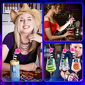 18 Pcs Mirror Disco Ball Straws 70s Disco Party Decorations Christmas Silver Disco Straw Decor Plastic Disco Decorative Straws Cowboy Hat Disco Ball Straws for Dance Holiday Wedding Birthday Party