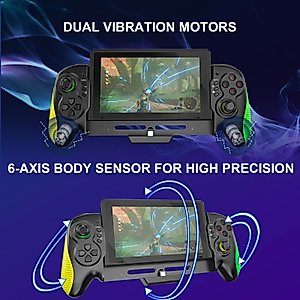Sefitopher Switch Controller, One Piece Joy Pad Replacement for Nintendo Switch Joycons, Support Turbo, 6-Axis Gyro, Dual Motors Vibration, Wake-up Function, Suitable for Big Hand Players