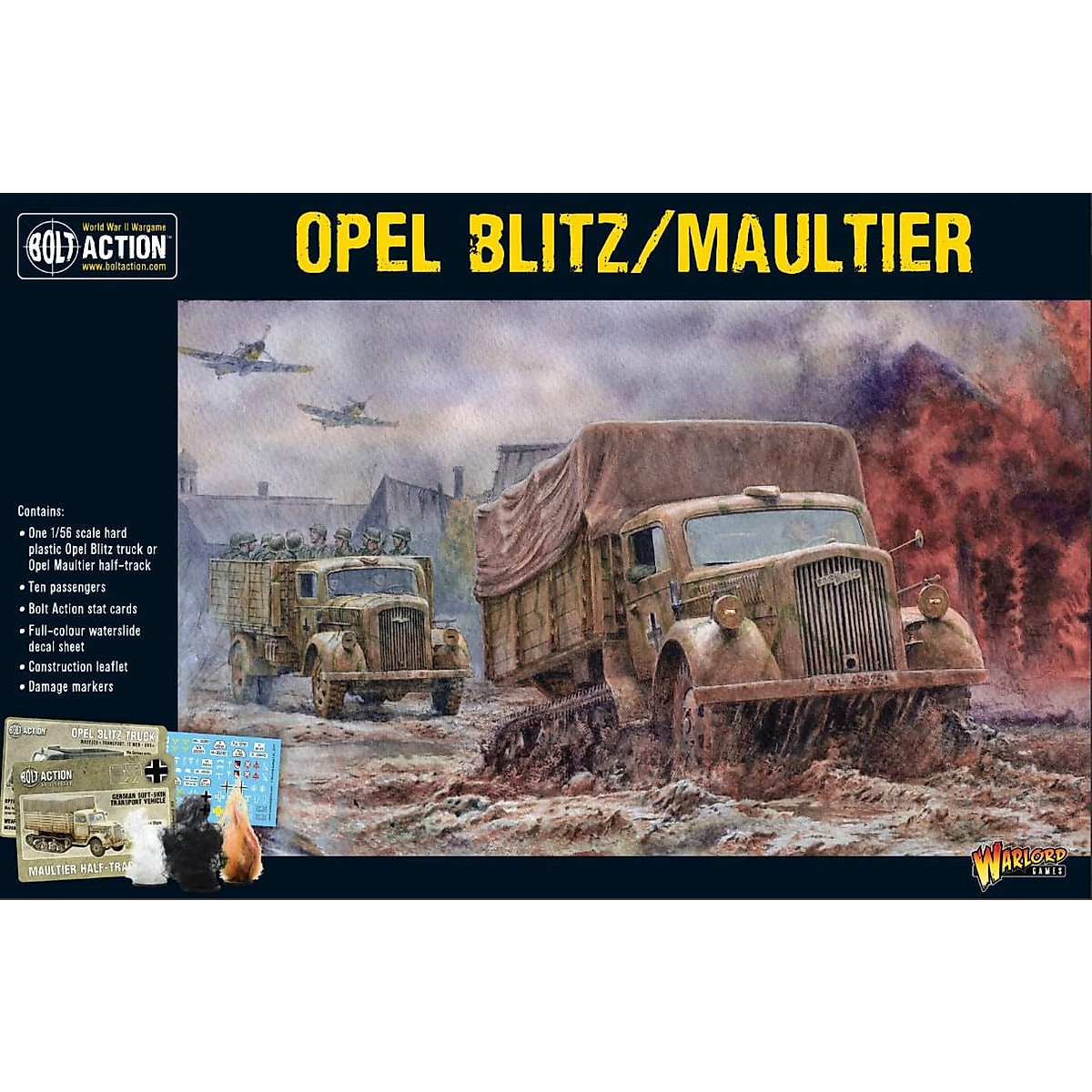 Bolt Action Opel Blitz/Maultier Truck 1:56 WWII Military Wargaming Plastic Model Kit