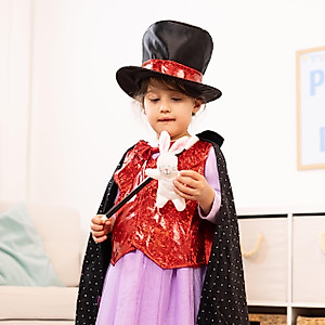 Melissa &amp; Doug unisex-children Magician Role Play Costume Set - Includes Hat, Cape, Wand, Magic Tricks Frustration-Free Packaging
