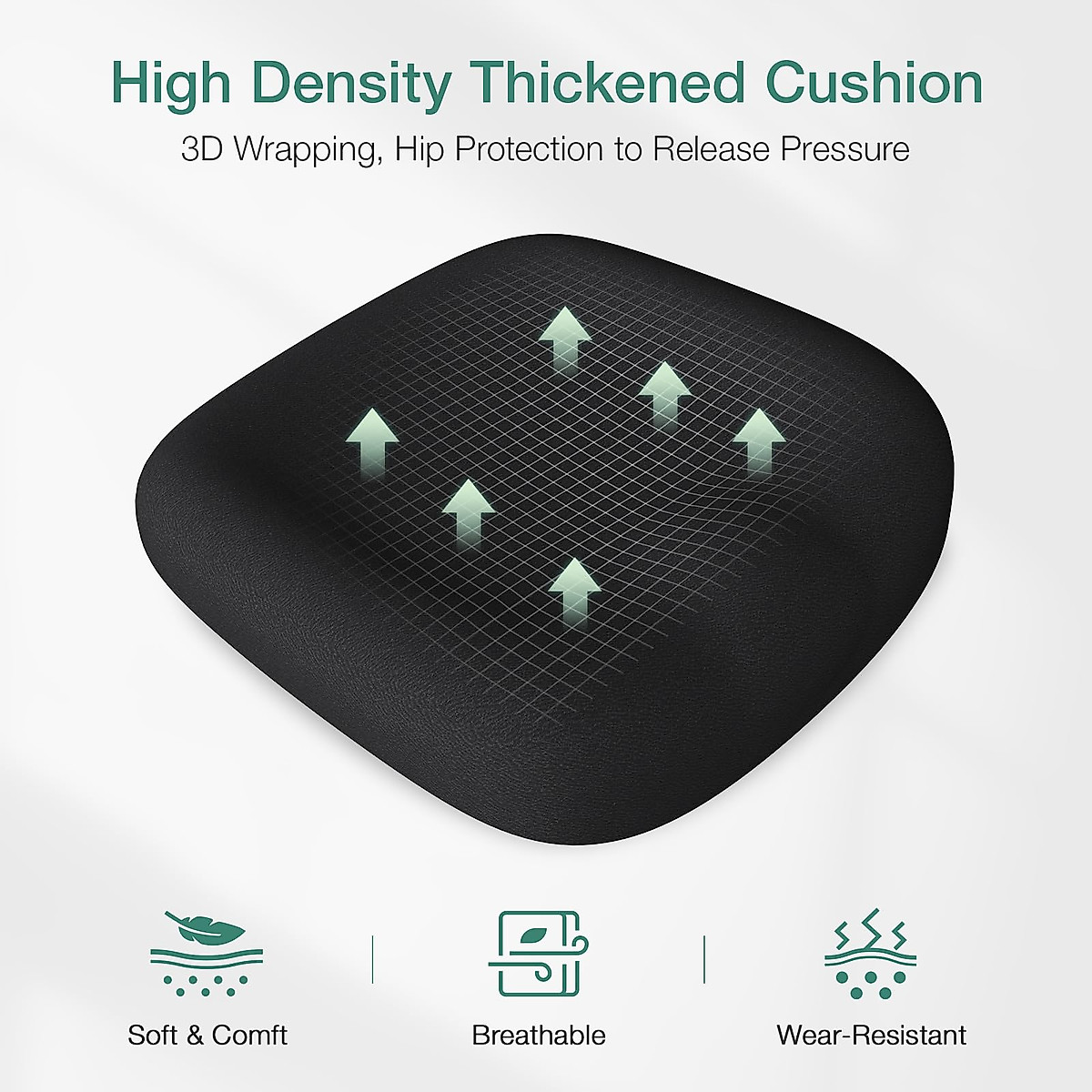 Novilla Ergonomic Office Chair, High Back Mesh Desk Chair with Thick Molded Foam Cushion, Adjustable Lumbar Support, Swivel Computer Gaming Chairs with Adjustable 2D Headrest and 3D Armrests, Black