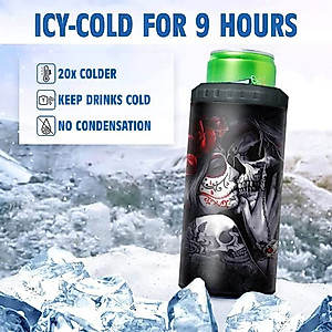 SANDJEST Skull Couple Tumbler I Choose You 4 in 1 16oz Tumbler Can Cooler Coozie Skinny Stainless Steel Tumbler Gift for Wife Husband Boyfriend Girlfriend Tattoo Lovers Christmas Birthday Valentine