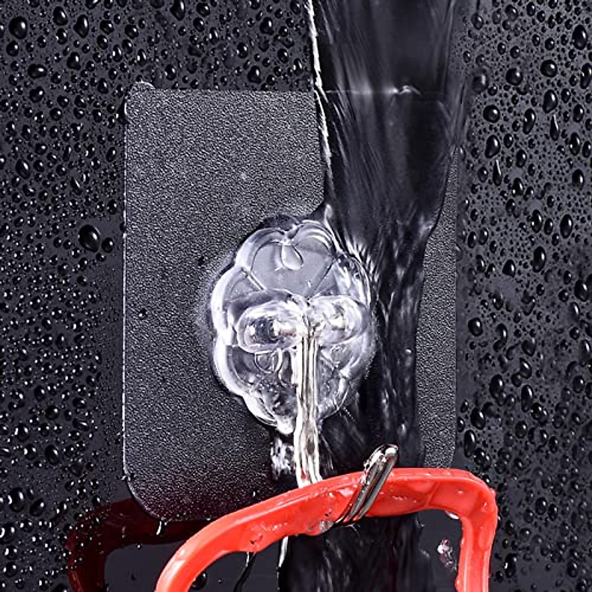 So Nice Command Hooks Clear Door Adhesive Heavy Duty Shower Wall Hooks for Hanging,180 Degree Rotating Seamless Stick on Bathroom Kitchen Outdoors,Home College Dorm Room Essentials-8 pcs