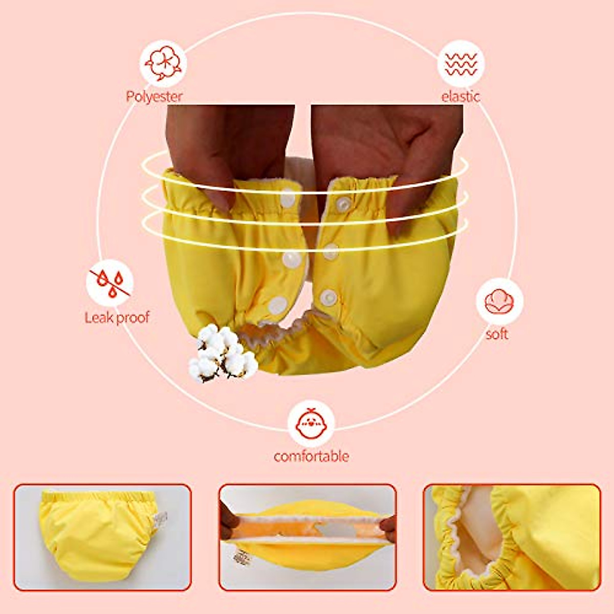 Ijnuhb Washable Baby Swim Diaper Reusable Swimming Diapers for Toddler Swimwear Pants 0-3 Years Boys Shower Gifts (White,2-3 Years)