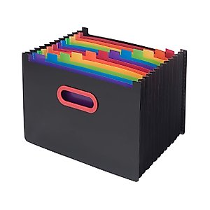 Snopake A4 Rainbow and Black Desk Expander/Organiser 13-Part [Pack of 1] Ref: 15851