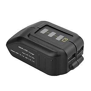 Qjin USB Charger for Dewalt 10.8V - 20V Battery, Power Tool Battery Charger Adapter (Battery Not Included)