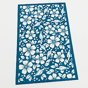 Flower Silk Screen Stencils Reusable Silkscreen-Print Kit Stencils Mesh-Transfers Stencil for DIY Printing On Clay-Decor Flower Silk Screen Stencils