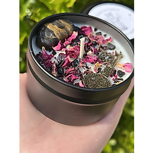 Hekate Dark Moon Goddess Candle | Hecate Witchcraft Pagan Queen of Crossroads Keys Witches Witchcraft Gift Herbal Intention Spell Ritual Altar Devotee Scented Gift