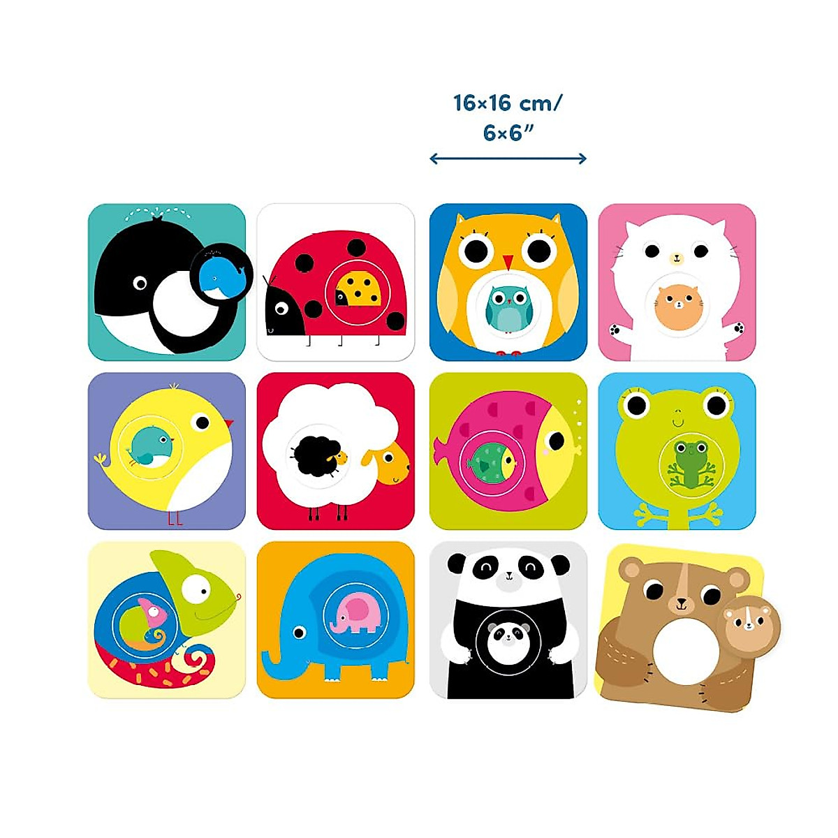 Banana Panda Match The Baby Toddler Puzzles and Matching Activity - Set includes 12 Large 2-Piece Beginner Puzzles with Round Elements to Mix and Match - for kids ages 18 months and up