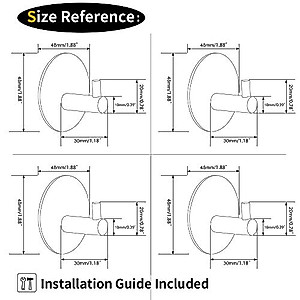 GERZWY Adhesive Hooks Heavy Duty Hooks Wall Hangers Waterproof Stainless Steel Hanger Towel Holder Stcik on Hooks for Hanging, 4 Packs (Brushed Steel)