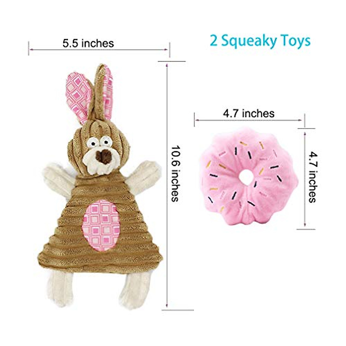 Volacopets Puppy Toys for Teething, Puppy Chew Toys for Small Dogs, Crinkle Dog Toys Small Breed Boredom and stimulating, Dog Toys for Small Dogs, Pink, 5-Pack