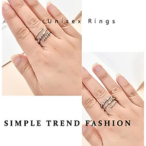 LNIEER Morse Code Rings for Women Men Funny Inspirational Gifts Stainless Steel Fidget Rings for Anxiety Anxiety Ring with Beads Spinner Ring Fidget Ring Message Friendship Gifts Jewelry Birthday Gifts (F*ck off)