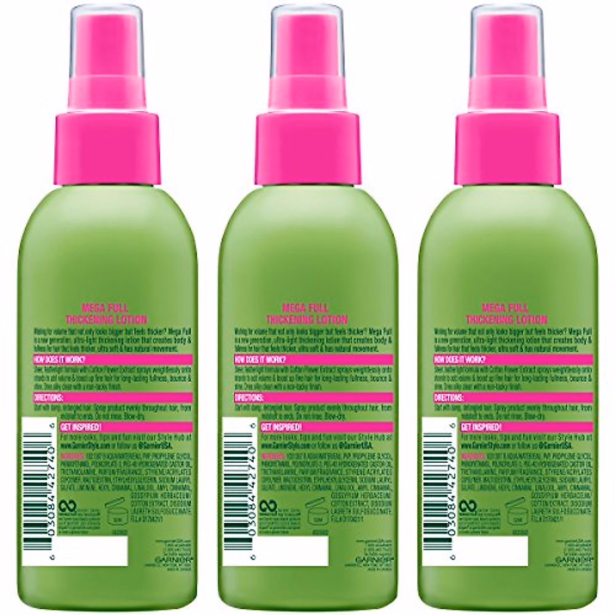 Garnier Fructis Style Mega Full Thickening Lotion for All Hair Types, 5 Ounce (3 Count)