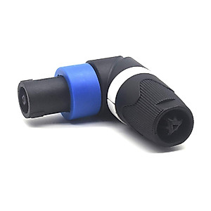 Yuyaokk 4-Pack Right Angle Speakon Cable Adapter Connectors, 4 Pole L-Shape High-Load Speaker Plug Twist Lock Compatiable with Speakon NL4 & NL2 Series