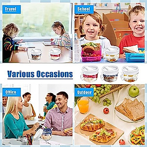 Overnight Oat Containers with Lids and Spoons 3PCS, 20oz Portable Plastic Yogurt Jars, Leakproof Dessert Cups for Yogurt Breakfast On The Go Cups, Oatmeal Jars Snack Containers (3white)