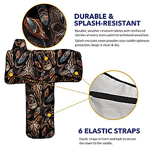 Harrison Howard Sturdy Waterproof Western Saddle Cover with Stylish Prints That Stand Out Keep Your Saddle in Pristine Condition Perfect for Showing or Riding Events-Skull Dread