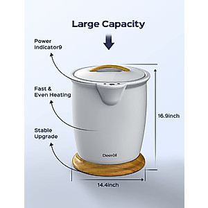 Deeroll Towel Warmer, Luxury Towel Warmer Bucket with Aromatherapy, Extra-large Towel Warmer for Relaxation & Home Spa, Auto Shut Off, Fits Up to Two 40"X70" Oversized Towels, Bathrobes, Blankets