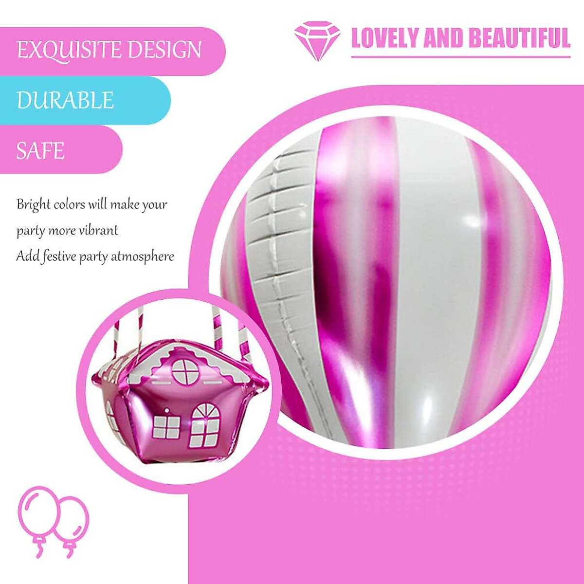 Zerodeko 10pcs Hot Air Balloon Helium Balloon Decorative Balloon Airplane Balloon Happy Birthday Decorations for Boys Helium Foil Balloons Metal Baby Aluminum Film Birthday Party Supplies